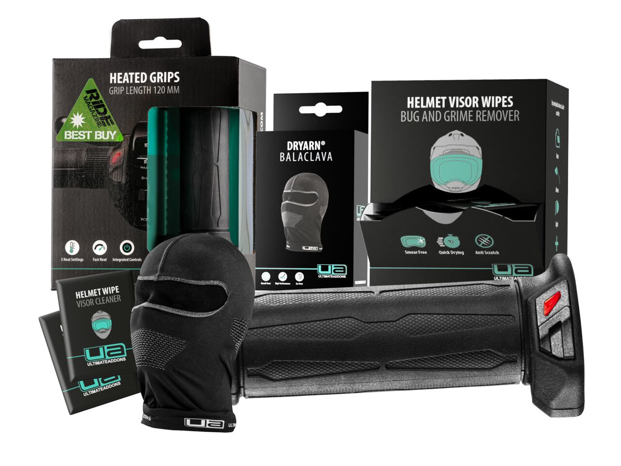 Ultimateaddons All-Season Rider Bundle Premium Heated Grips - Balaclava ...
